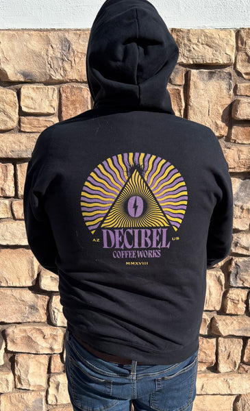 Zip-Up Pyramid Hoodie – Decibel Coffee Works